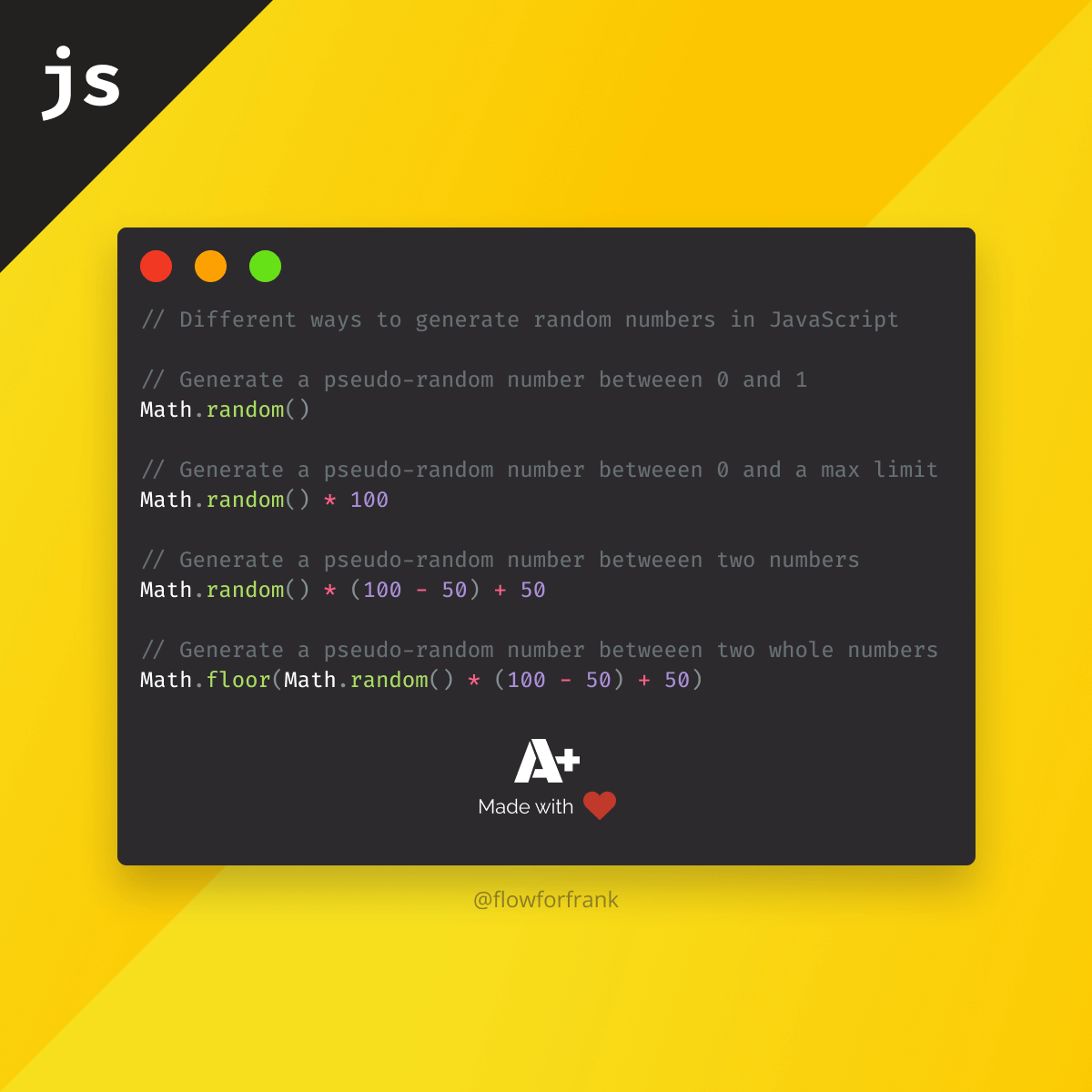 Multiple Random Number Generators For JavaScript Webtips